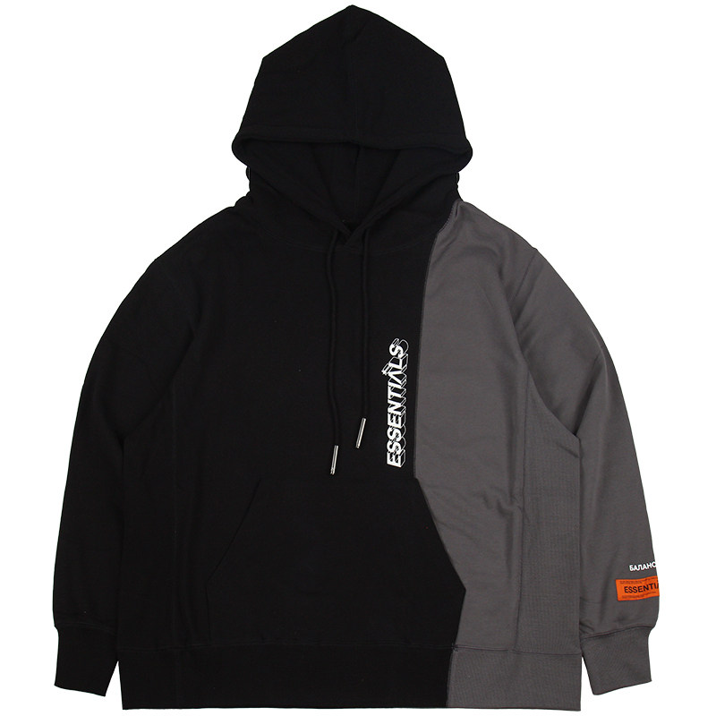 【特价清仓】 BS Essentials美潮休闲宽松拼接帽衫连帽卫衣_虎窝淘