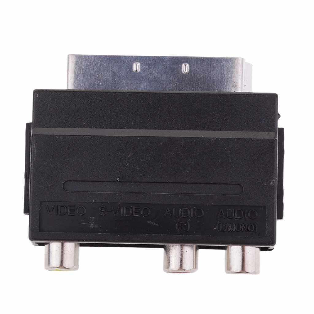 2 Pieces 21Pin SCART Male Plug to Composite 3RCA S-Video AV_虎窝淘