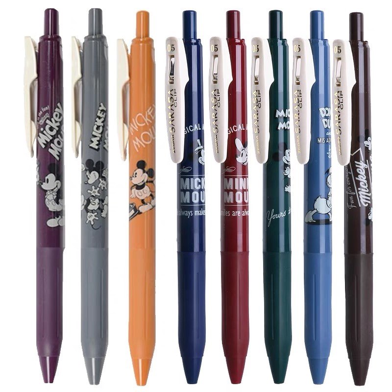 现货日本文具ZEBRA斑马复古彩色中性笔米老鼠米奇唐老鸭东京限定_虎窝淘