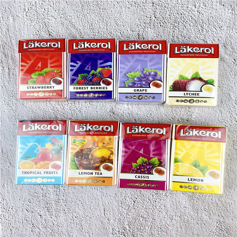 意大利Lakerol乐奇乐无糖润喉糖多口味水果软糖休闲零食糖果27g_虎窝淘