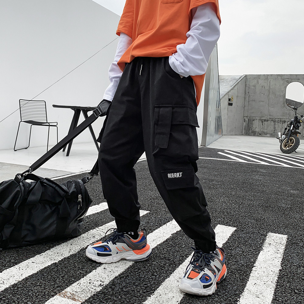 cargo束脚工装裤男士潮牌潮流哈伦裤百搭宽松长裤ins超火cec裤子_虎窝淘