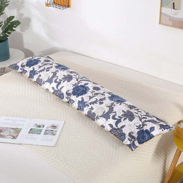 Cotton coarse cloth double pillow double buckwheat shell long cervical ...