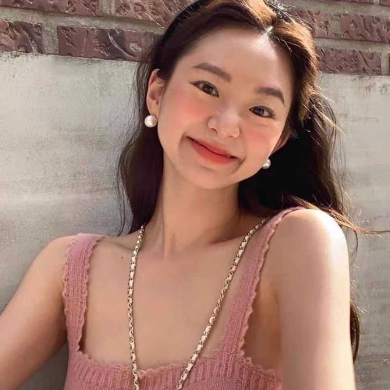 韩国ins博主fever款进口施华洛水晶日本圆珠百搭气质珍珠耳钉耳夹_虎窝淘