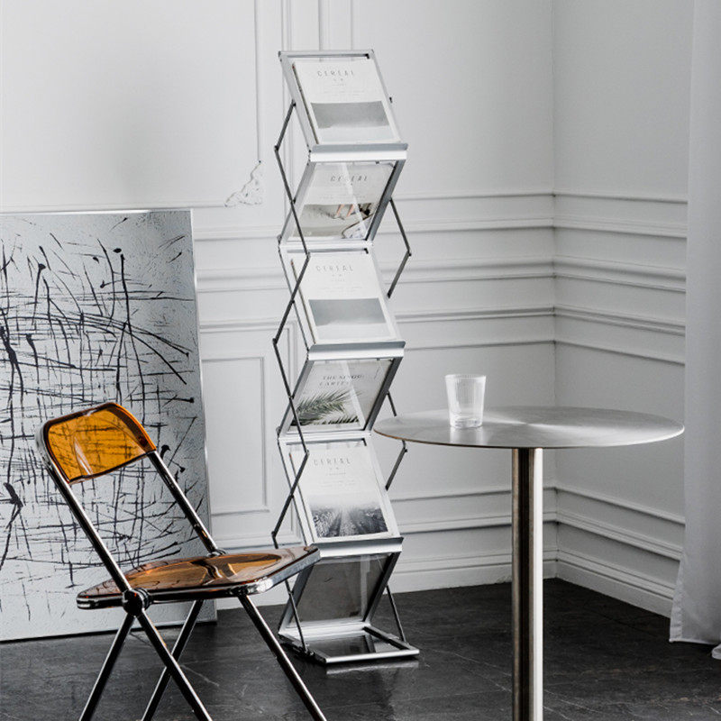 北欧艺术小书柜家用立式落地杂志架简约创意折叠书架收纳置物架子_虎窝淘