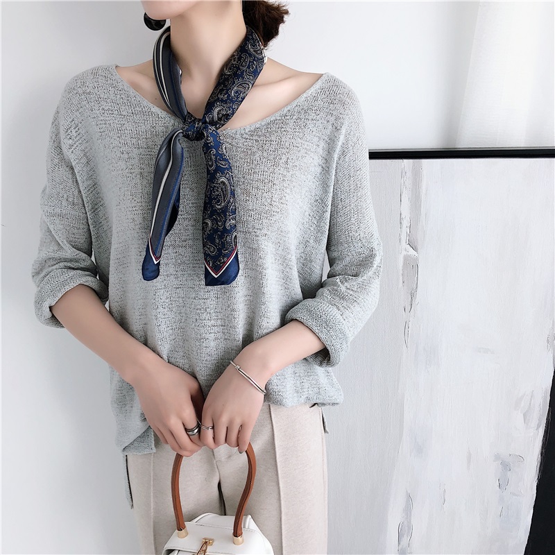 韩国新款千鸟格小方巾女丝巾春秋围脖文艺百搭拼色衬衫OL搭配领巾_虎窝淘