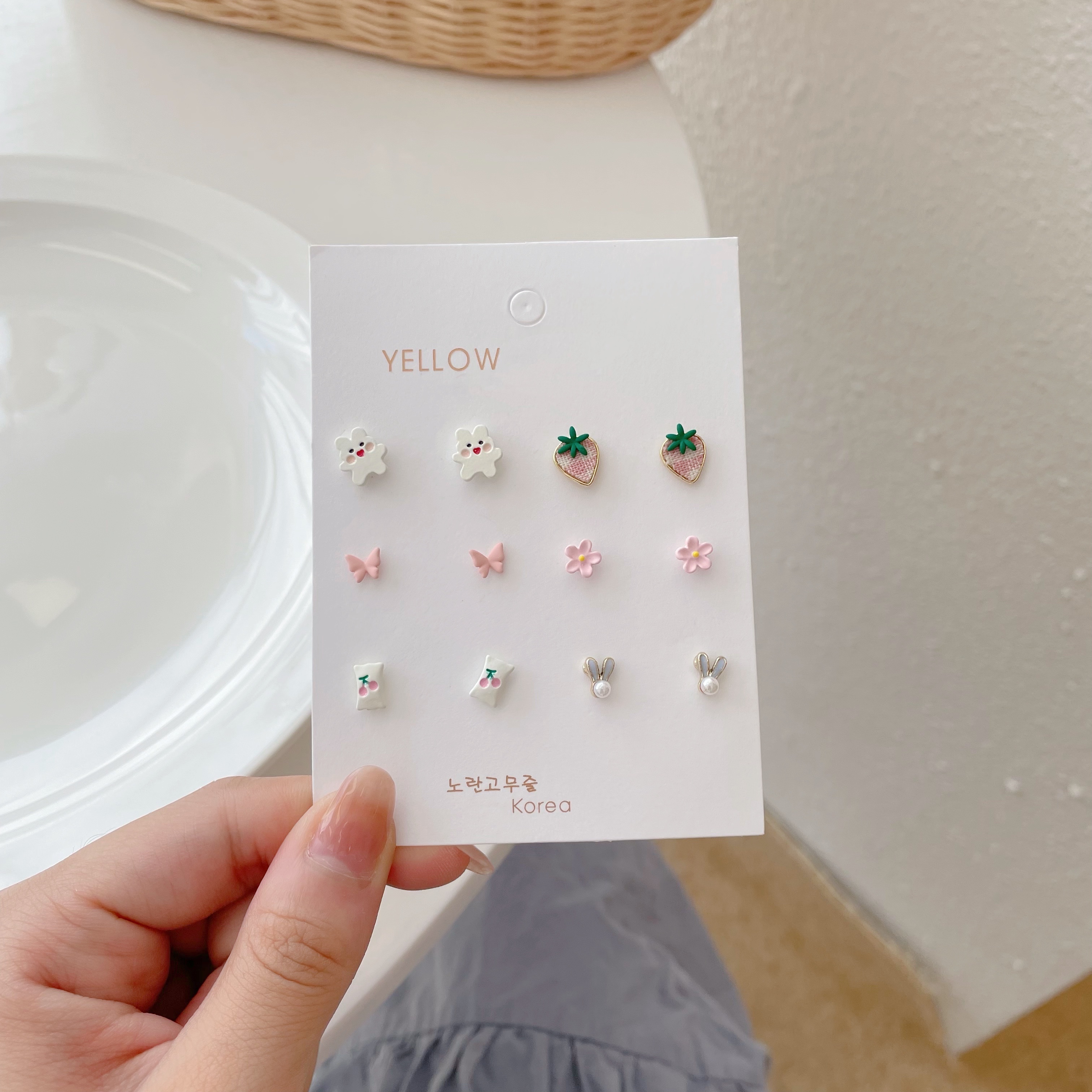 S925纯银针可爱耳钉套装2021年新款潮ins风小巧精致甜美学生耳环_虎窝淘