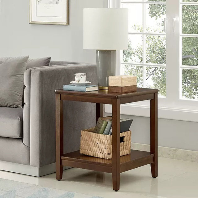 Living room sofa side table solid wood corner table Internet celebrity ...