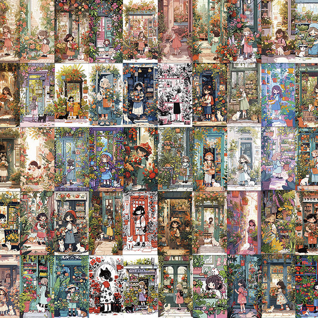 Flower shop girl stickers with good looks, ins style power bank, self ...