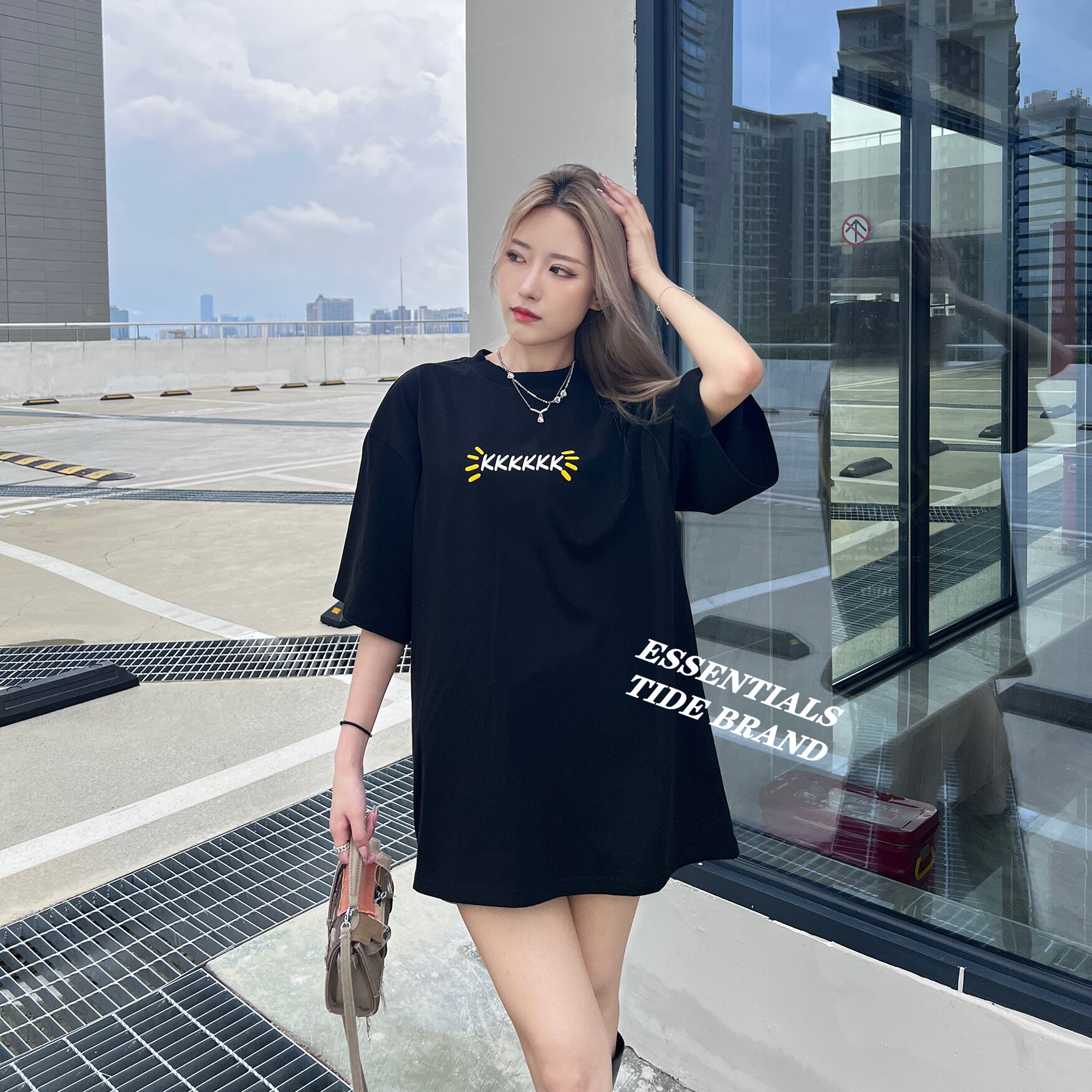 小众潮牌 KKKKKK GD权志龙同款笑脸标语印花字母短袖男女同款T恤_虎窝淘