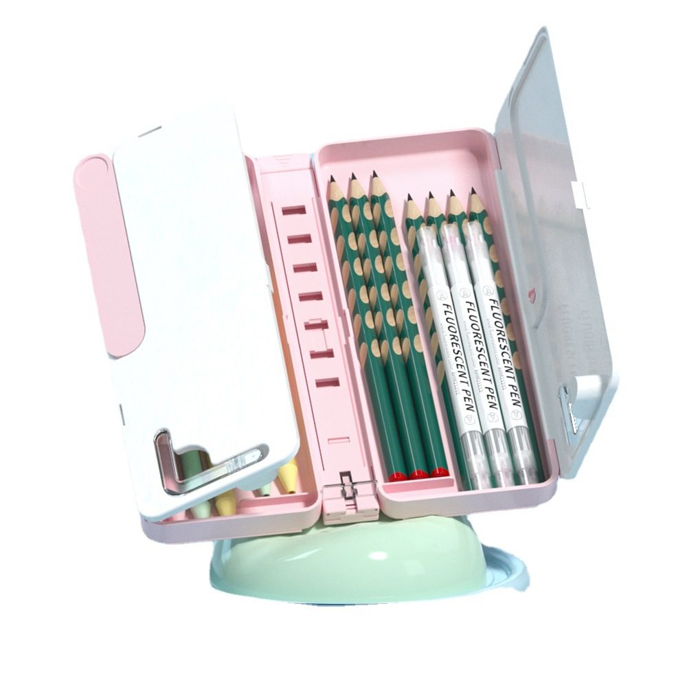 阅读书架笔盒多功能文具盒小学生女孩铅笔盒男童男孩款儿童支架网红学生用收纳创意机关双层笔袋大容量文具袋_虎窝淘