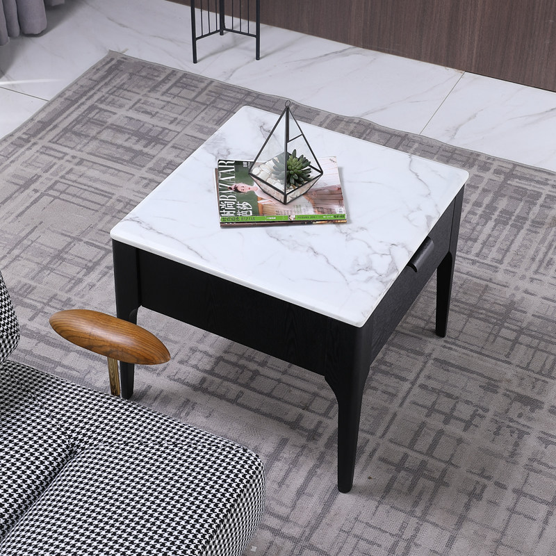 客厅角几岩板边几现代简约实木边几沙发边柜侧边柜正方形极简茶几_虎窝淘