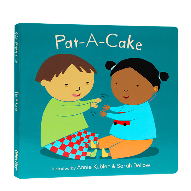 进口英文原版正版 Pat A Cake经典儿歌童谣韵文纸板书低幼儿童英语早教启蒙亲子互动读物 Child's Play出品_虎窝淘