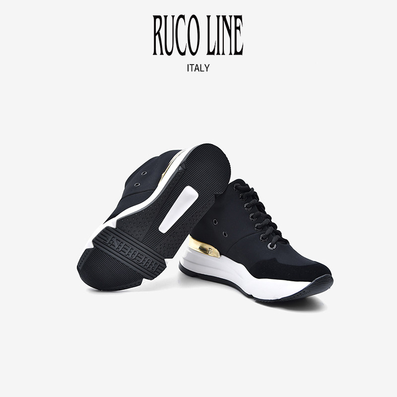【线上专享】Ruco Line如卡莱女鞋时尚休闲鞋内增高厚底鞋9cm跟高_虎窝淘