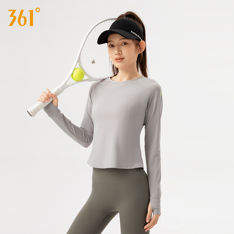 361长袖t恤女瑜伽服套装2023新款春秋跑步运动上衣紧身速干健身服_虎窝淘