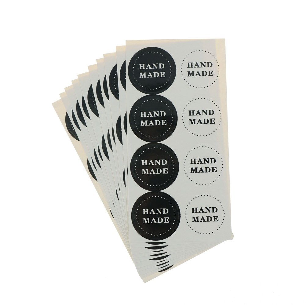 10sheet(80pcs)Thank You Circle Point Stickers black Handmade_虎窝淘