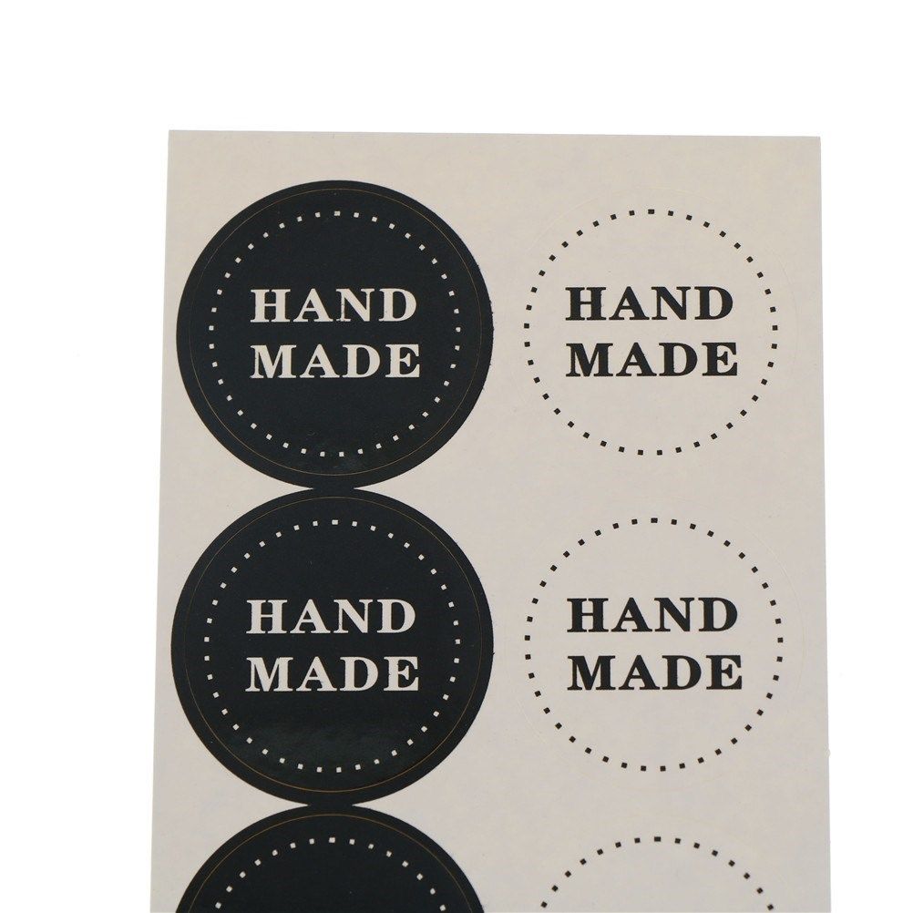 10sheet(80pcs)Thank You Circle Point Stickers black Handmade_虎窝淘