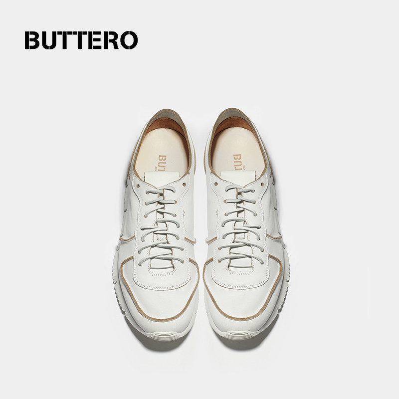 BUTTERO经典5910升级版男士小白鞋重磅微爆裂牛皮休闲鞋 B9710_虎窝淘
