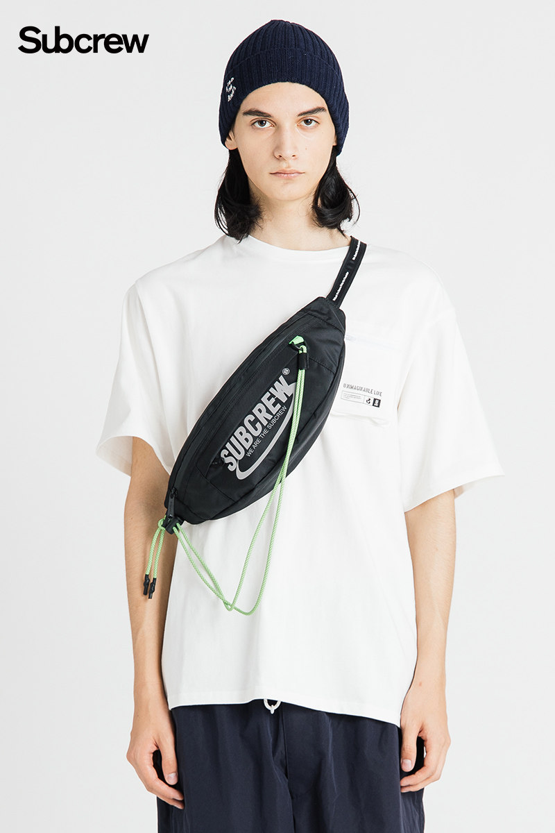 Subcrew斜挎包男士潮牌胸包大容量单肩包女国潮腰包饺子包SB052_虎窝淘