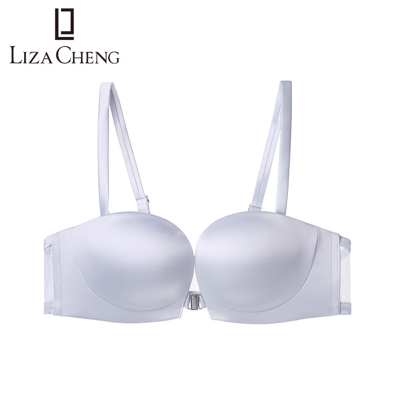 Liza Cheng春夏前扣无钢圈文胸光面薄款内衣纯色素色简约款LB0985_虎窝淘