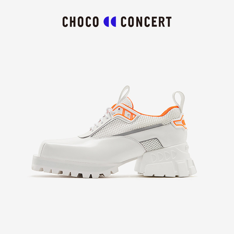 CHOCO CONCERT设计鞋履丨夏季新款方头网面拼接皮鞋多色单鞋_虎窝淘