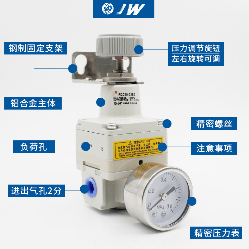 JW气动精密减压阀IR2000 IR2010 IR2020-02BG气压调节调压阀替SMC_虎窝淘