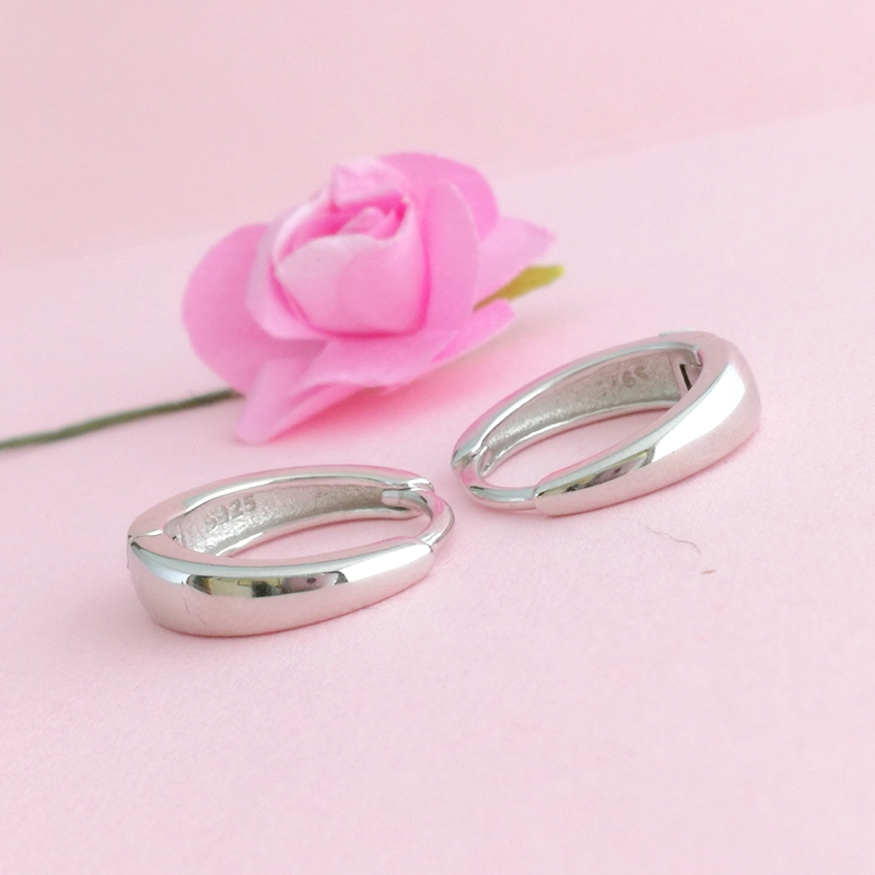 BeBe Kitty通体纯银耳扣男女多耳洞耳骨扣环S925银镀白金耳饰刻字_虎窝淘