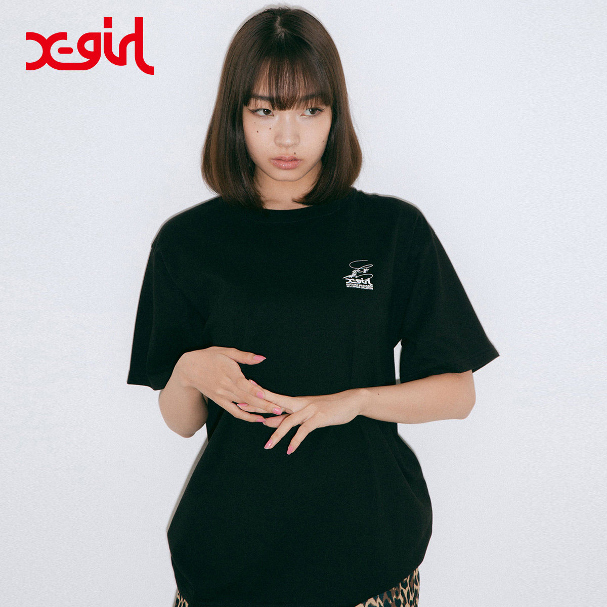 XGIRL X 桂正和联名 秋季新品休闲印花宽松短袖男友风T恤-Xgirl品牌-美乐淘潮牌汇