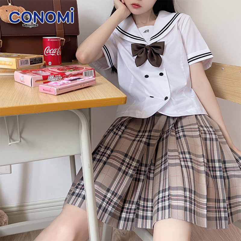 conomi日系甜美基础原创学生海军学院风正版jk制服短袖水手服夏服_虎窝淘