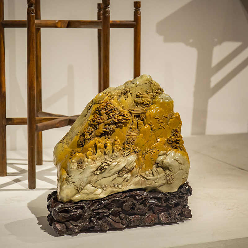 天然石 印材石 寿山 杜陵杭 田黄 鑑賞石-