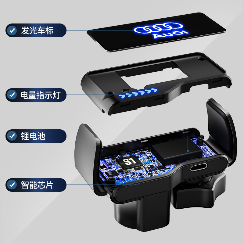 奥迪A6L/A4L/A3/Q7/Q3/Q2L/Q5L车载手机专用支架导航改装内饰用品_虎窝淘