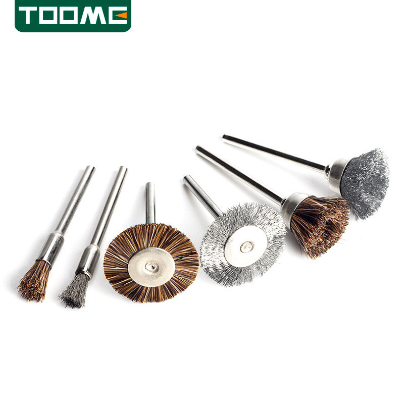 TOOME电磨头钢丝刷轮金属除锈清理抛光打磨头木根雕电磨手电钻_虎窝淘