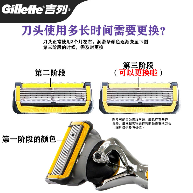 吉列锋速5刀片引力盒刮胡刀刀片锋隐5刀片gillette吉利致顺致护五_虎窝淘