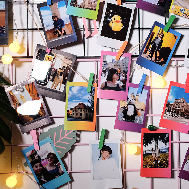 富士拍立得相纸一次成像mini12/11/25/40/90/迷你7+/7s/8/9/7c猫头三寸卡通花边白边胶片立拍得相机相片纸_虎窝淘