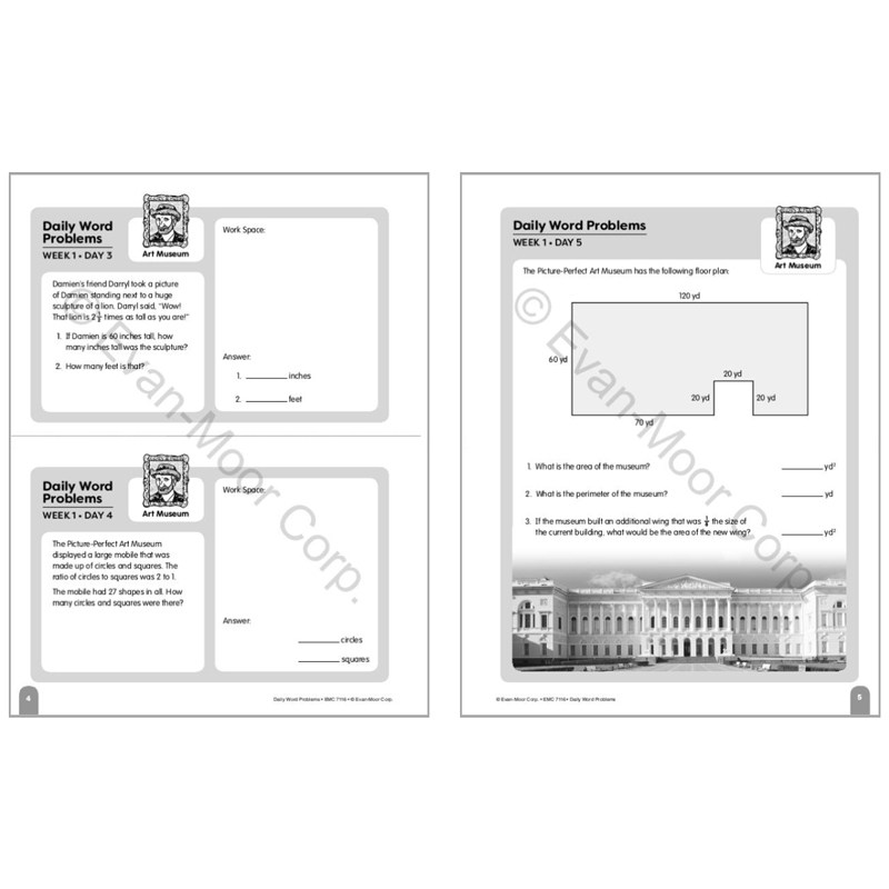 Evan-Moor Daily Word Problem Math（2019版） Grade 6 SE每日练习系列数学应用六年级作业本美国加州 ...