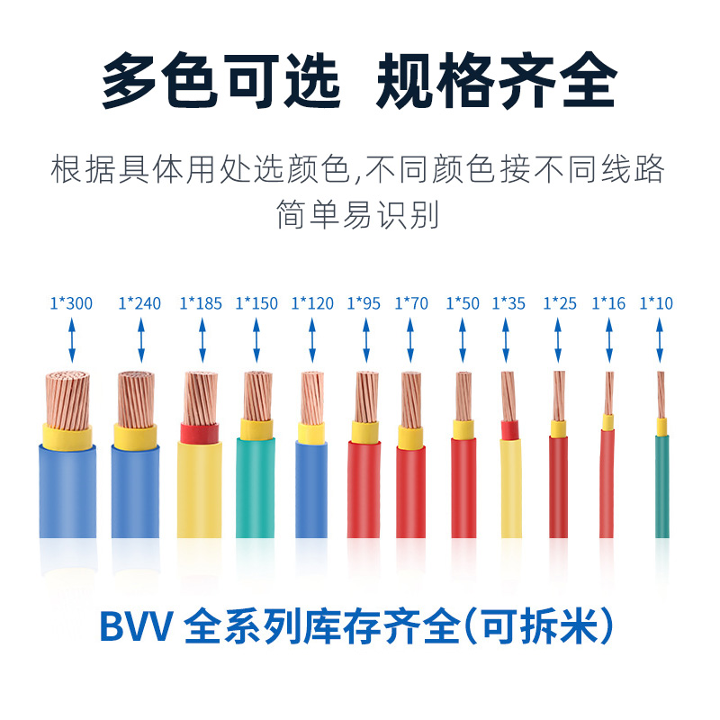成天泰BVV电缆电线家用国标铜芯10平方工程双层进户线单芯护套线_虎窝淘