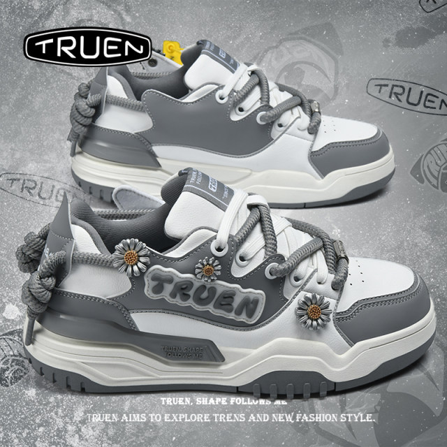TRUEN Zhennan Men's Shoes Spring and Autumn Fund Tide Advanced White ...