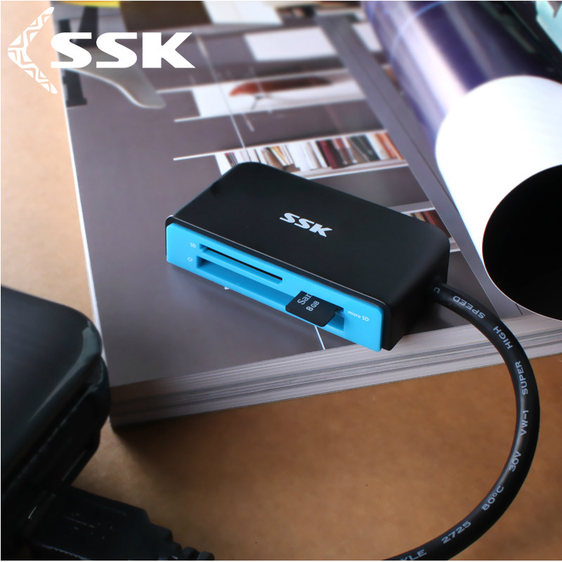 SSK飚王 SCRM330高速USB3.0读卡器多合一 TF/SD/CF多功能读卡器_虎窝淘