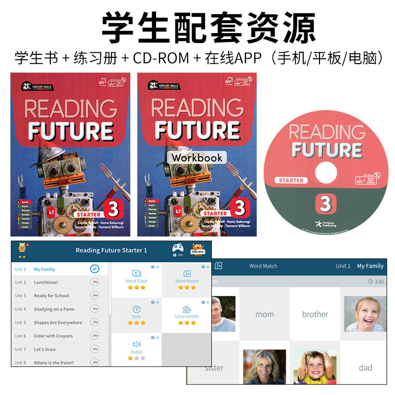美国原版Compass少儿英语阅读教材Reading Future综合性教材21世纪跨学科阅读综合教材免费APP with CD-ROM学习 ...