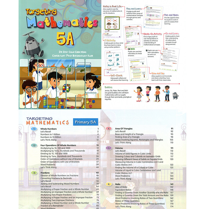 原版进口新加坡小学数学教材思达出版社英文数学教材 Targeting Mathematics 5A书本+2本课内外练习册五年级上学期国际数学教材_虎窝淘