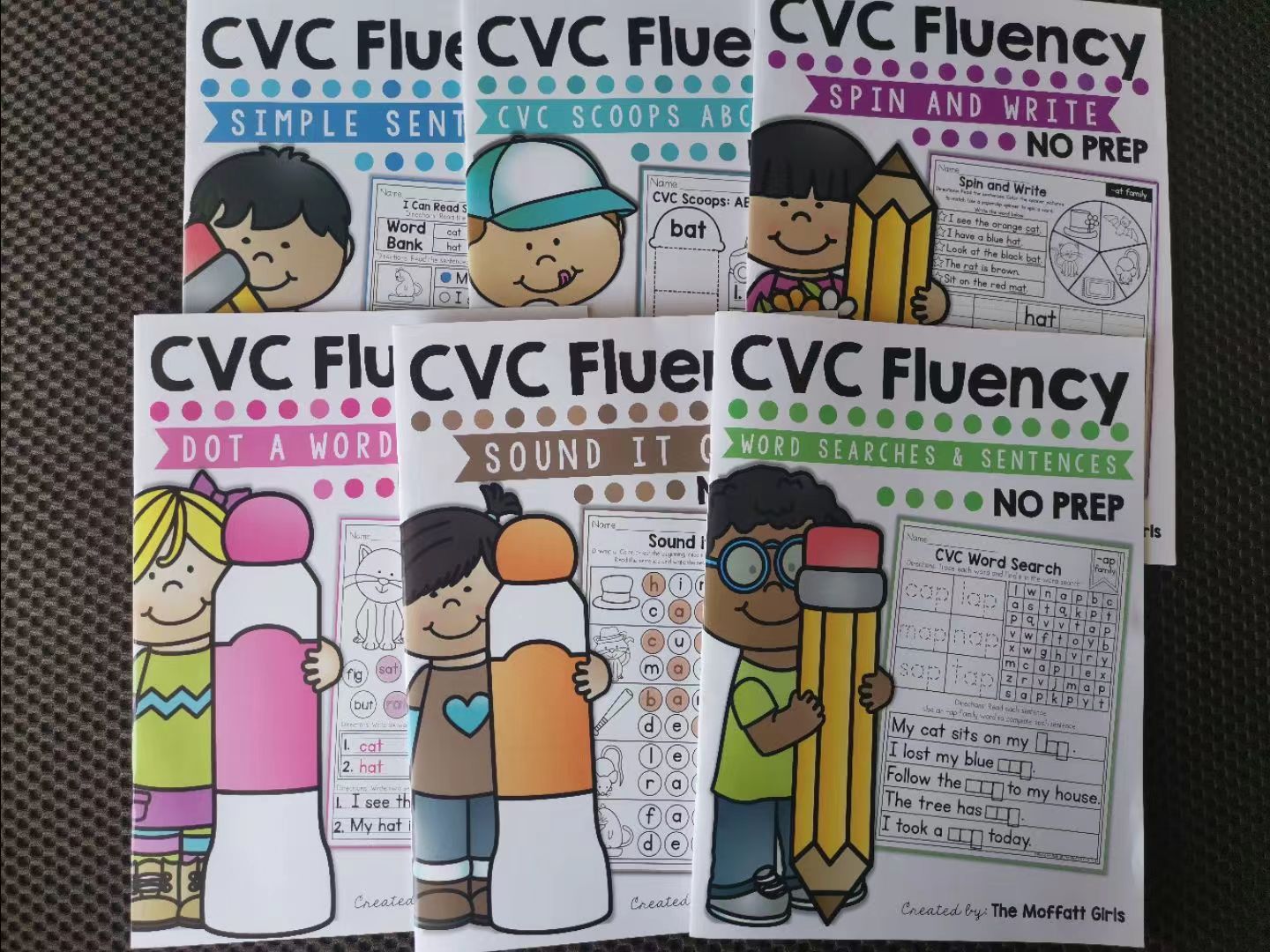 12册CVC Fluency THE BUNDLE自然拼读单词phonics词根分级练习册_虎窝淘