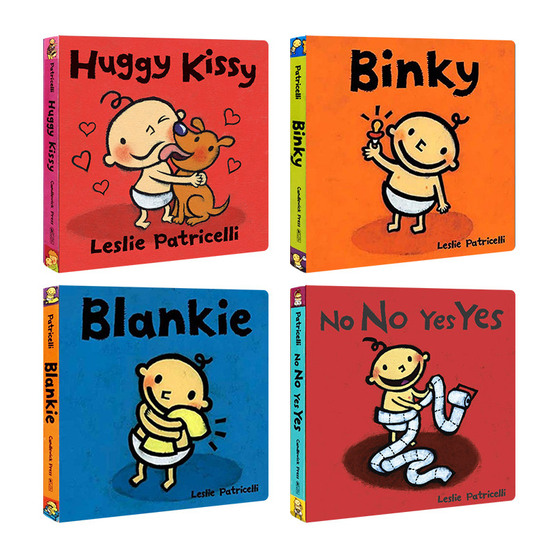 4册原版Leslie Patricelli小毛孩英文绘本行为习惯4册合售 Huggy Kissy纸板书 Binky0-3岁幼儿原版英语绘本书 ...