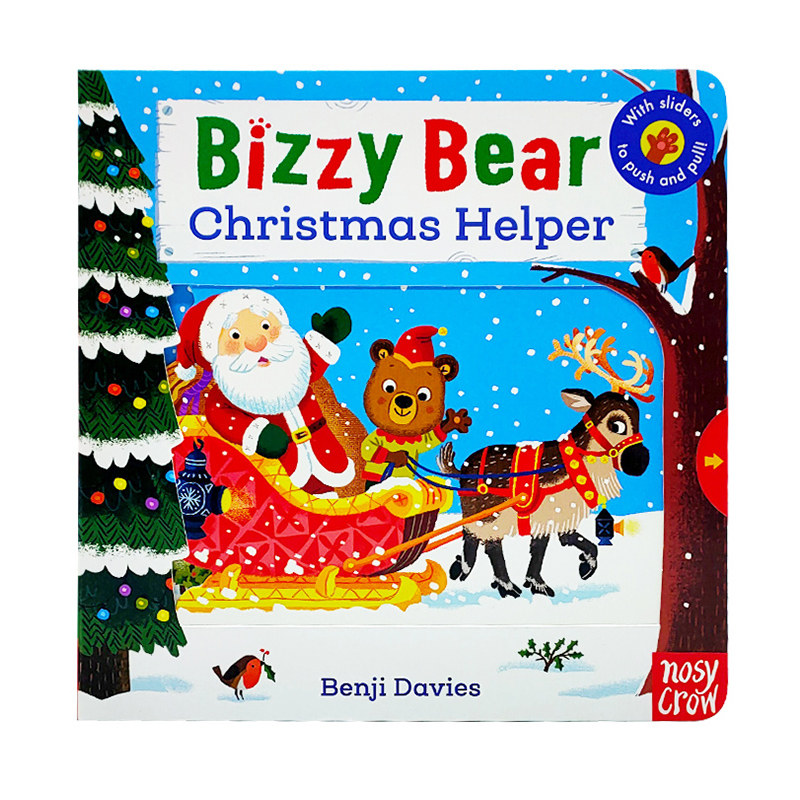 小熊很忙英文原版 Bizzy Bear系列圣诞节小帮手Christmas Helper纸板活动机关操作书边玩边学儿童英语启蒙认知绘本_虎窝淘