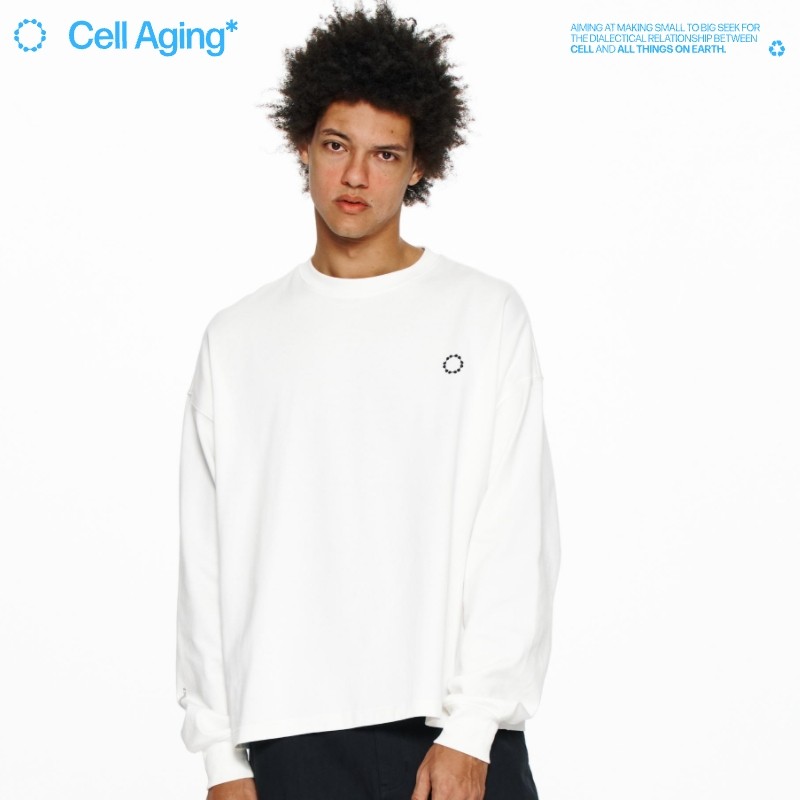 Cell Aging T恤基础logo印花圆领休闲运动套头针织长袖潮流上衣_虎窝淘