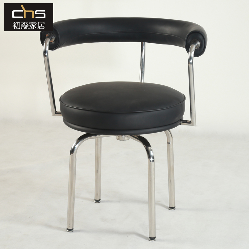 LC7 Tournant Chair图南椅简约现代设计师旋转休闲接待皮艺椅子_虎窝淘