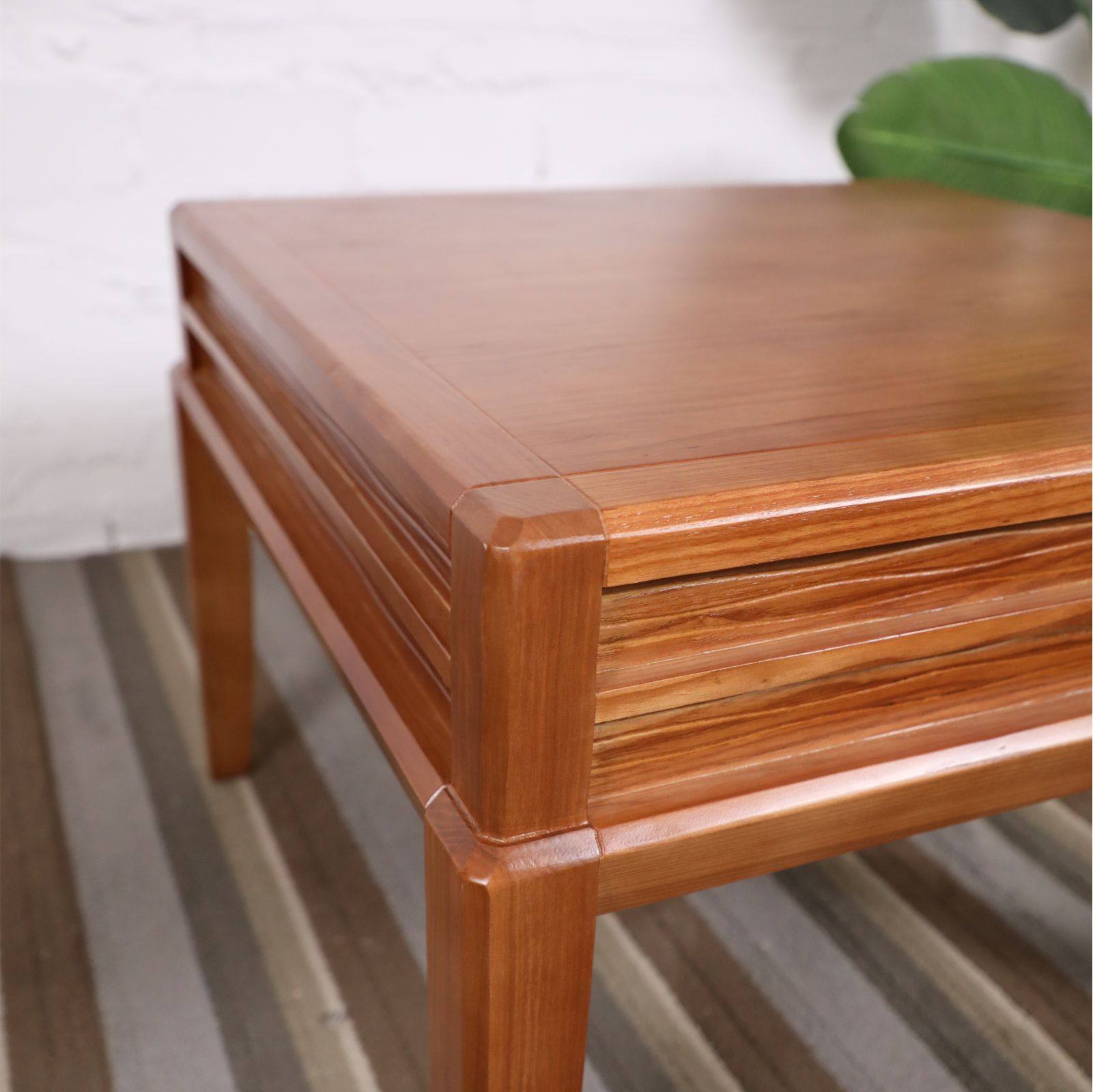 筑家实木边几客厅简约小茶几东南亚风格家具槟榔色沙发角几茶桌_虎窝淘