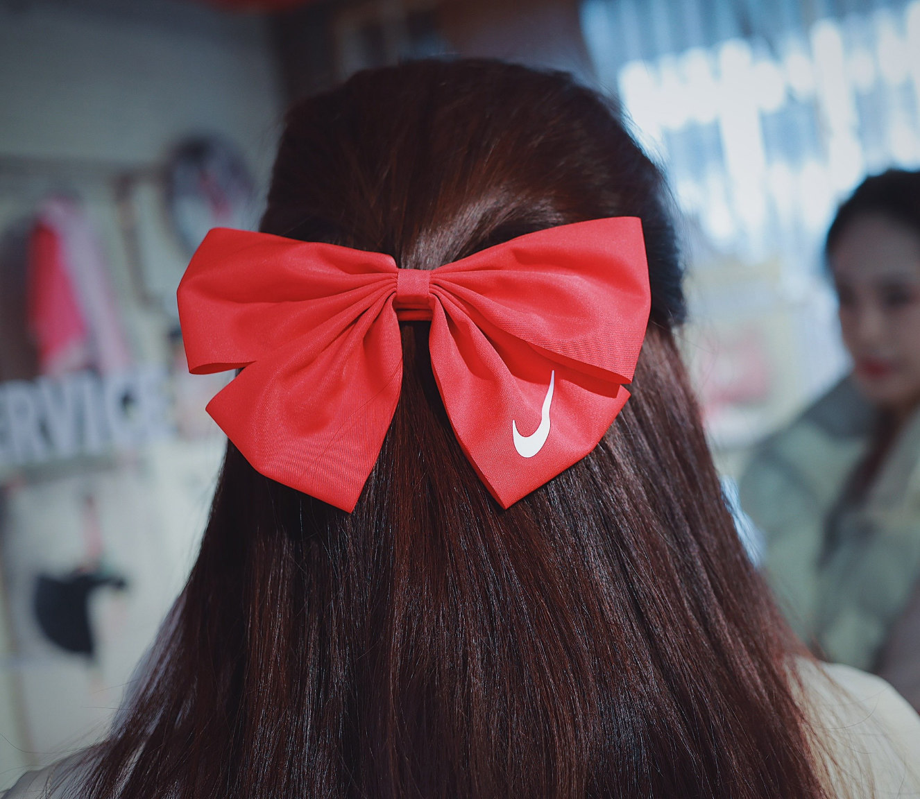 Nike耐克Hair Bow女子网红蝴蝶结发饰弹力头绳运动束扎发带CZ0545_虎窝淘