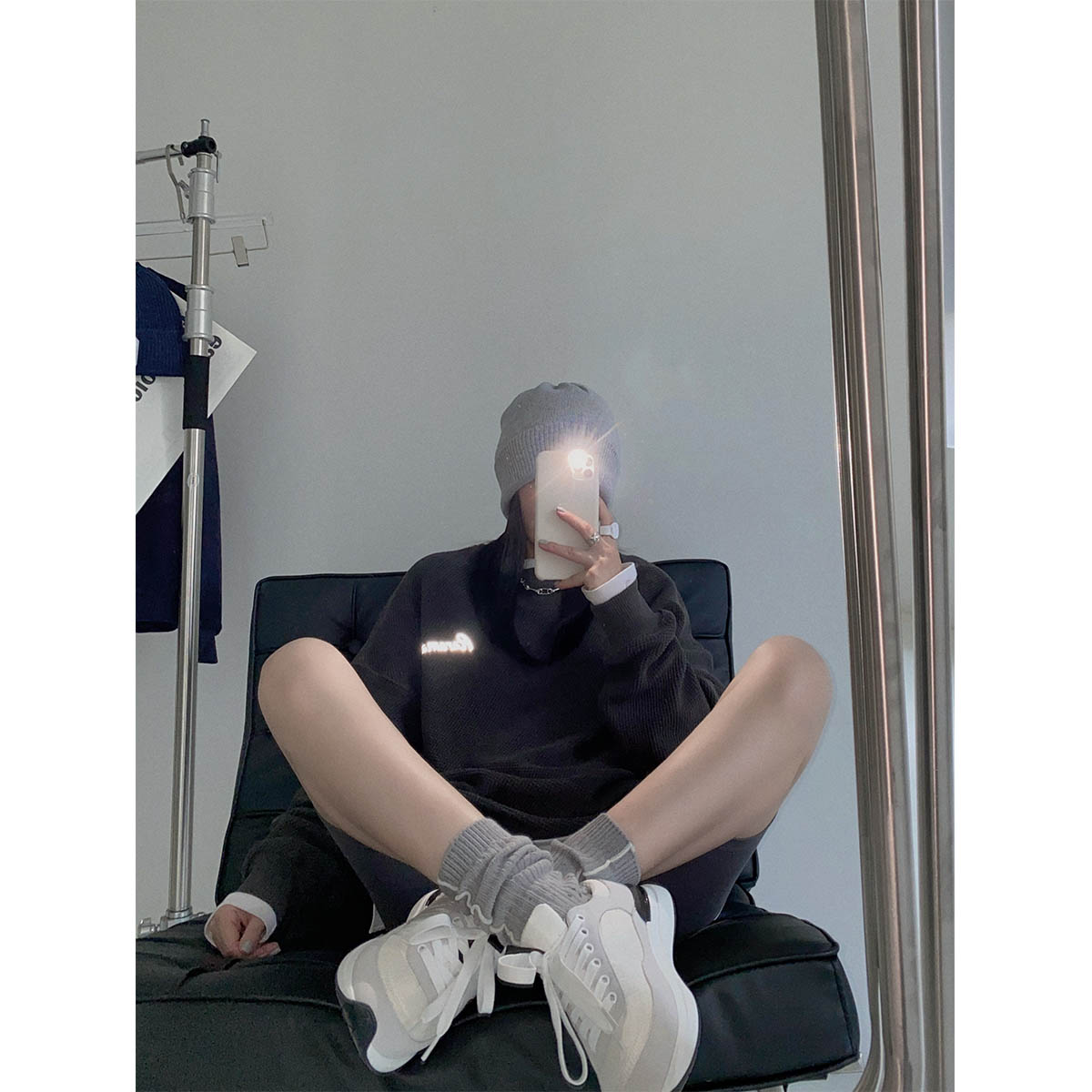 RRM加厚圆领卫衣女2021年新款设计感小众炸街高级感秋冬ins慵懒风_虎窝淘