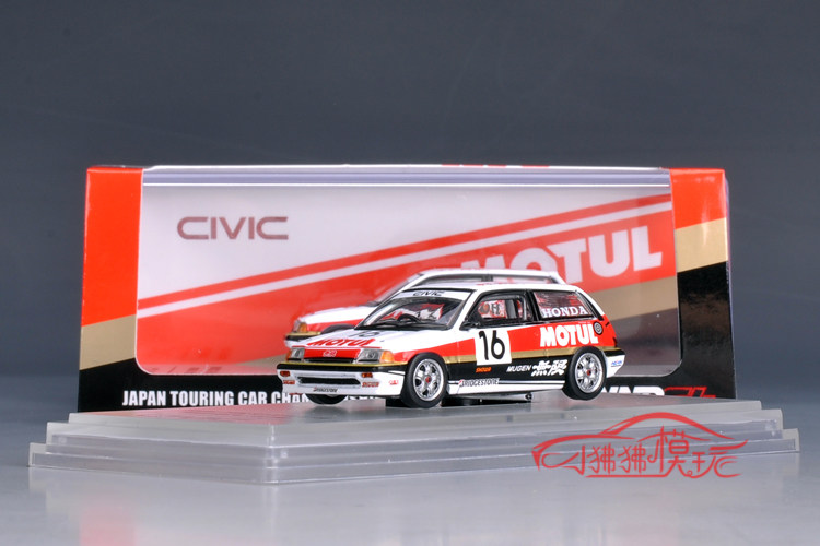 现货INNO 1:64本田思域Si E-AT 16#无限MUGEN MOTUL JTC汽车模型_虎窝淘