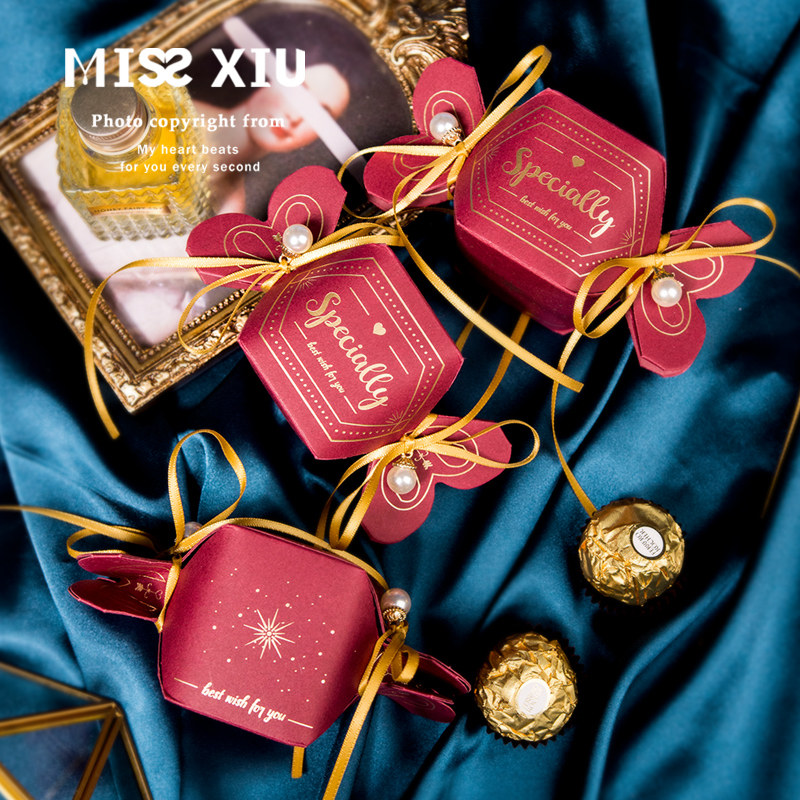 MISSXIU[Sweet]新款结婚喜糖盒高级感婚礼喜袋包装喜糖袋子空盒子_虎窝淘