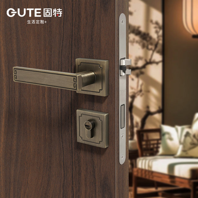 Good New Chinese Door Lock Retro Door Lock Magnetic Handle Lock Silent ...